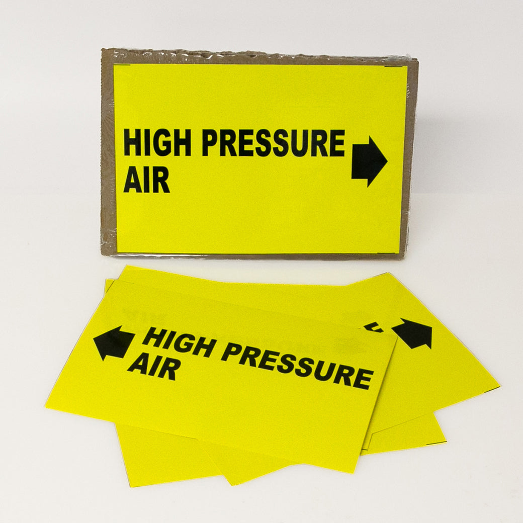 PIPE MARKING LABEL - HIGH PRESSURE AIR -25 PCS – NADCO Tapes & Labels, Inc.
