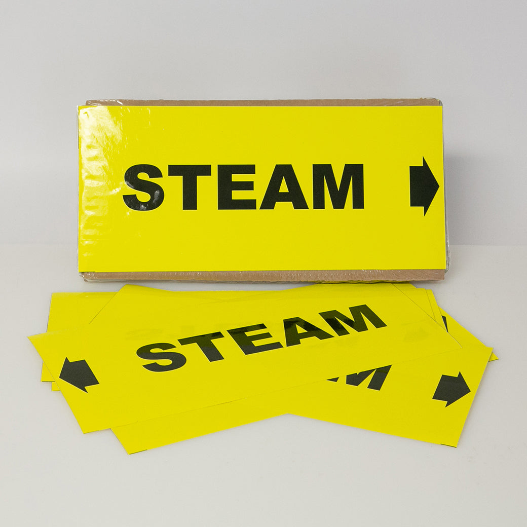 PIPE MARKING LABEL - STEAM -25 PCS – NADCO Tapes & Labels, Inc.